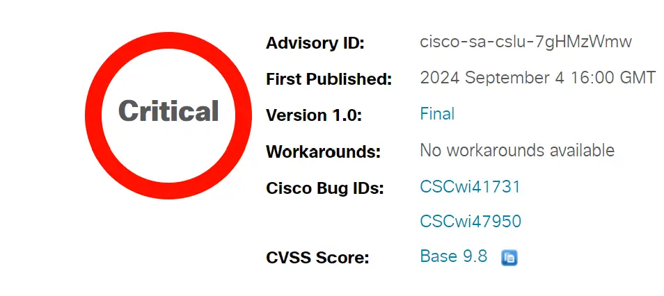 Critical Cisco SLU Vulnerabilities CVE-2024-20439 and CVE-2024-20440 ... Critical Cisco SLU Vulnerabilities CVE-2024-20439 and CVE-2024-20440 ...