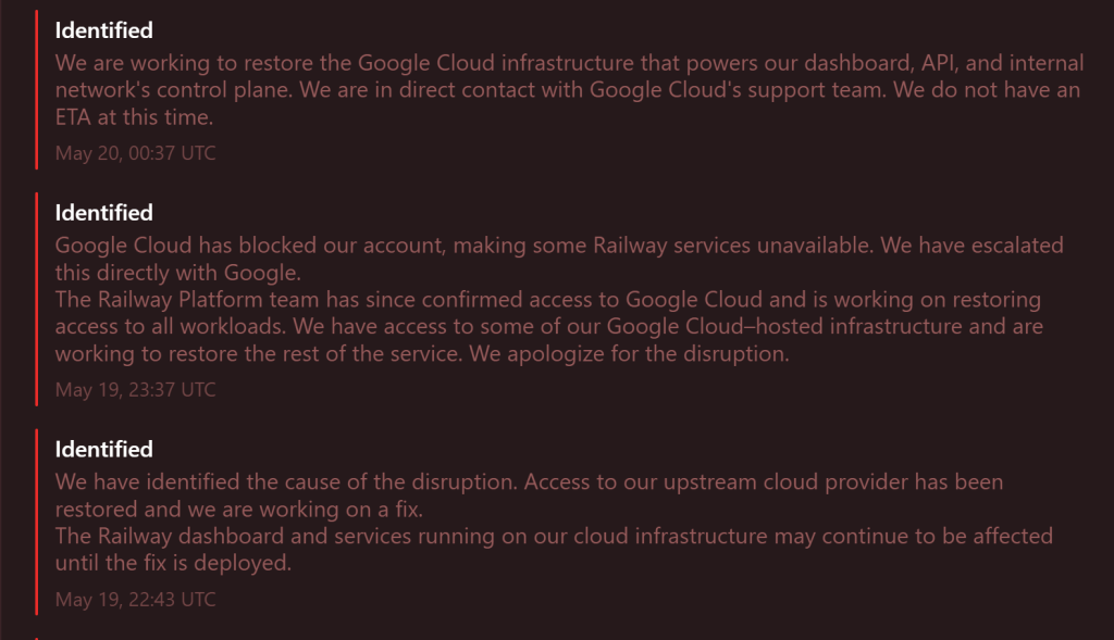 Google Cloud Abruptly Shuts Down Railway, Sparking Catastrophic ...